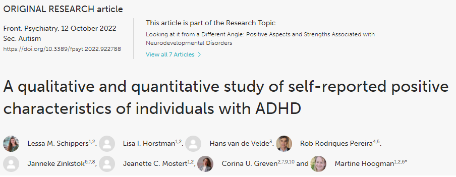 Manuscript ‘Self-reported Strengths in ADHD’ published – Research group ...
